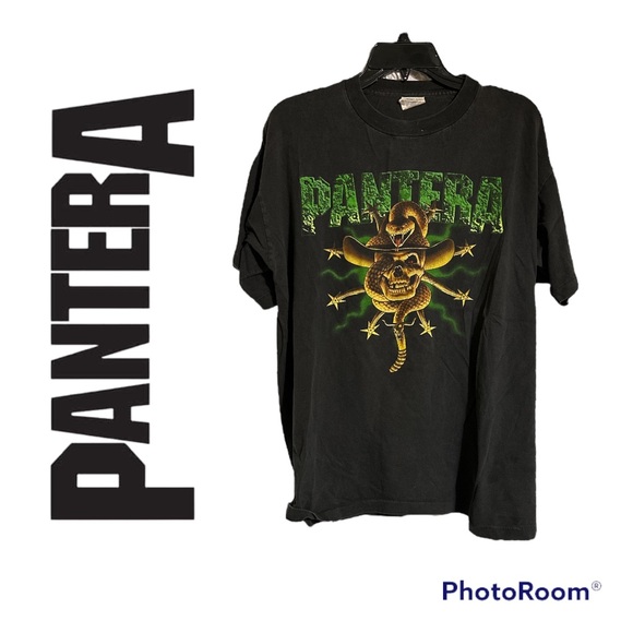 Pantera | Shirts | Vintage 9s Mens Pantera Skull In Cowboy Hat Band Tee ...
